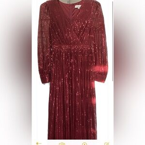 Faeriesty | Dresses | Bridesmaid Womens Dress Burgundy Sequin Long Gown Size S | Poshmark